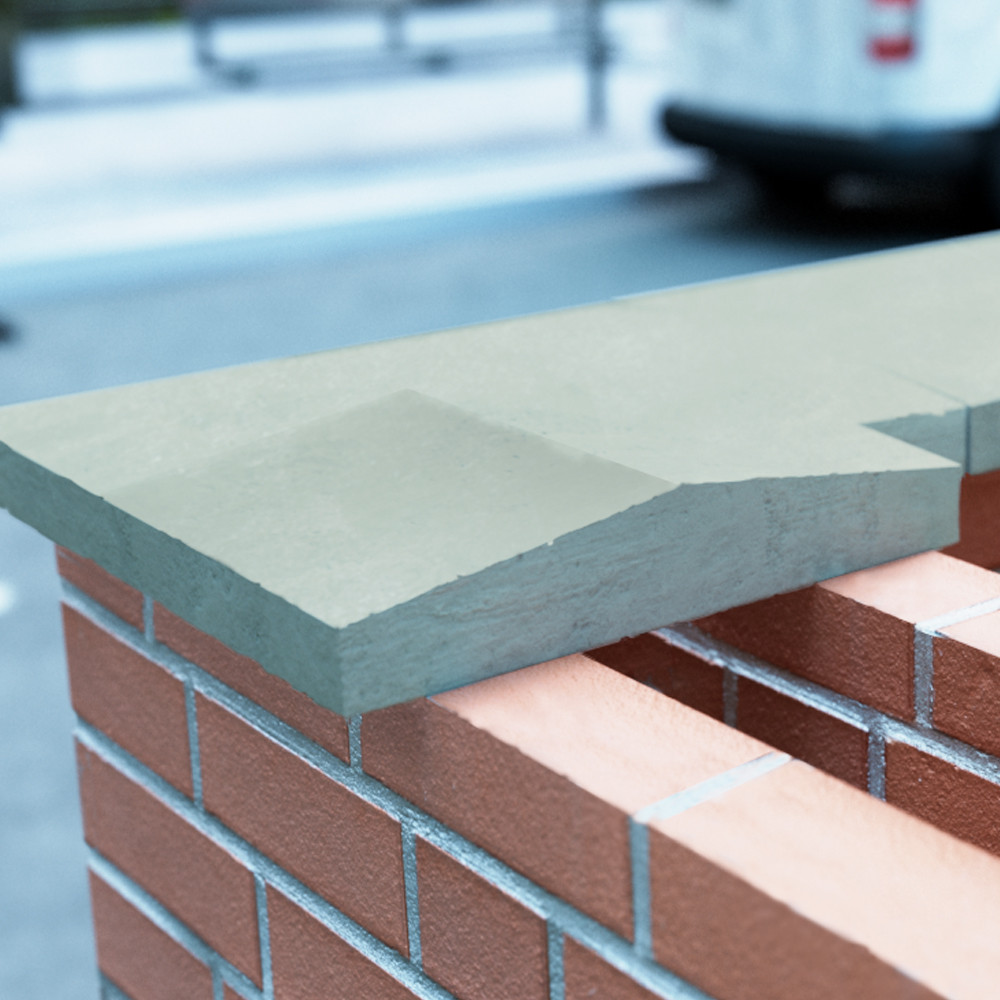 Eurodec 50-75mm Twice Weathered Concrete Coping Stone Return | Roofing ...