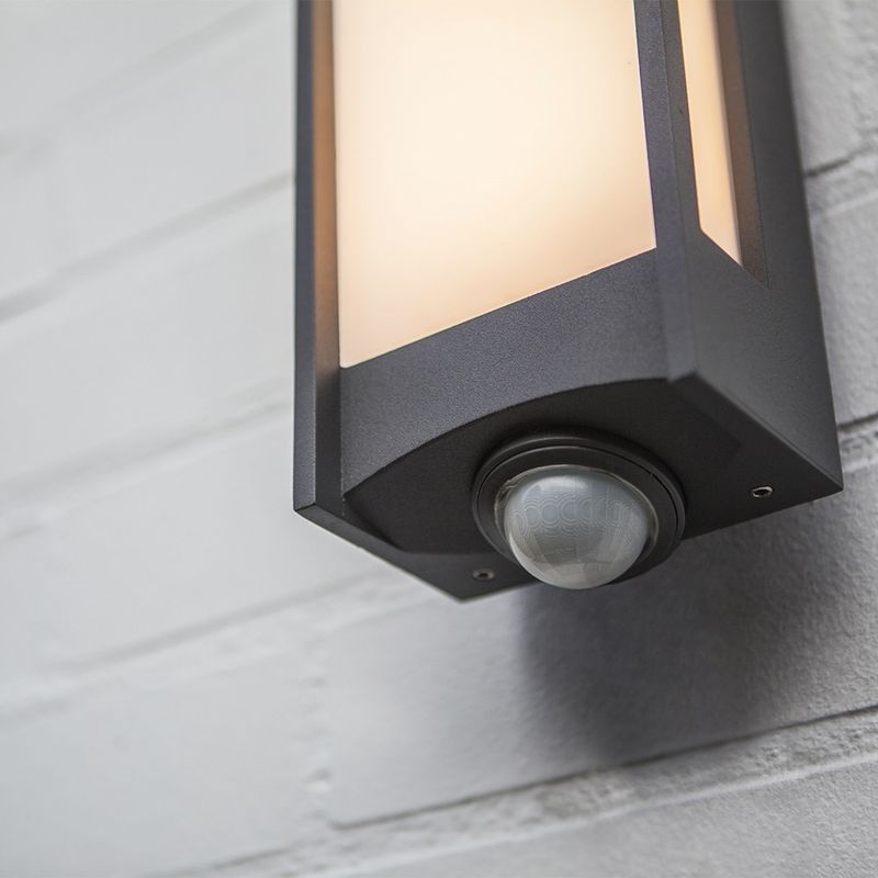LUTEC Qubo PIR Sensor IP54 Integrated LED Outdoor Wall Light - Dark ...