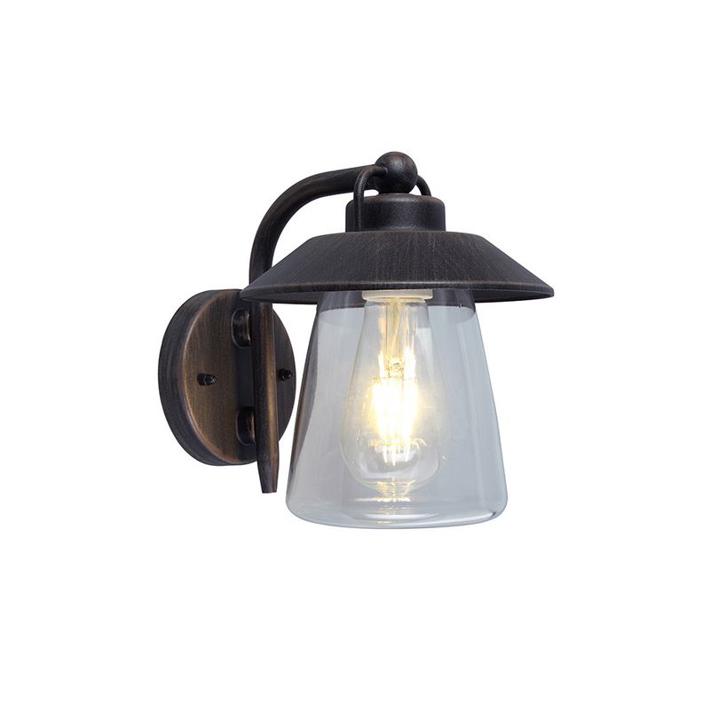 LUTEC Cate IP44 Outdoor Wall Light E27 - Black Rust | Landscaping ...