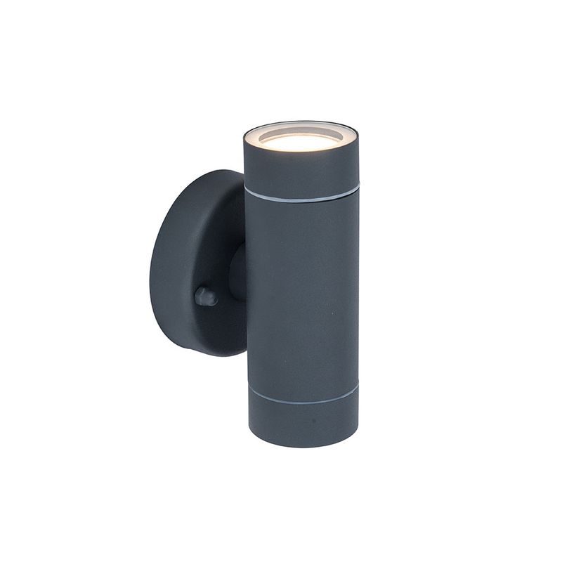 LUTEC Rado IP44 Outdoor Wall Light 2 x GU10 - Graphite Black ...