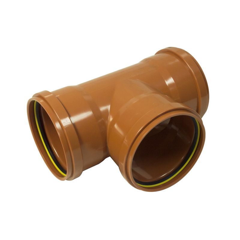 JTM Underground Drain Pipe Triple Socket T Junction - 110mm | Drainage ...