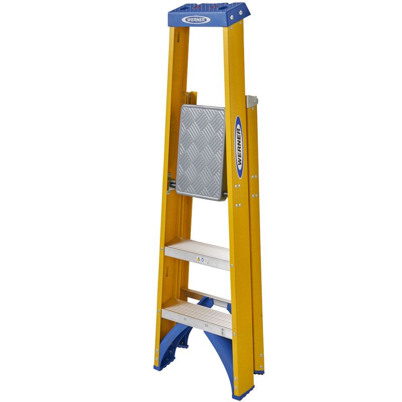 Werner 3 Tread Trade Fibreglass Platform Step Ladder - BS 2037 EN131 ...