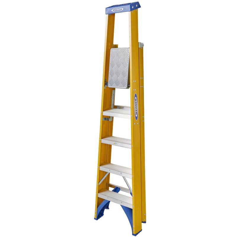 Werner 5 Tread Trade Fibreglass Platform Step Ladder - BS 2037 EN131 ...