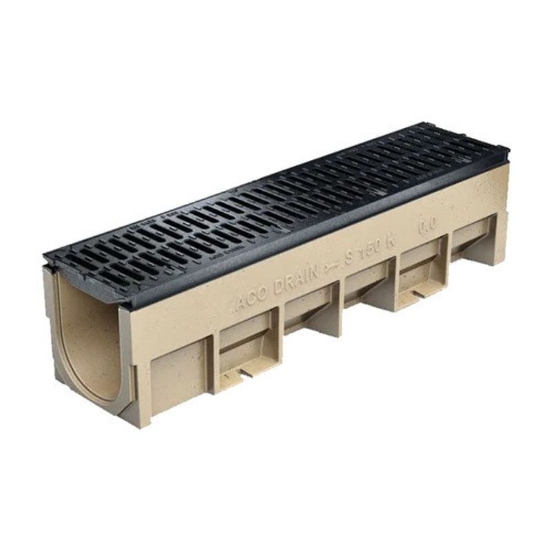 ACO S150 Vienite F900 Channel Drain With Bolted Ductile Iron Grate aco-s150-vienite-f900-channel-drain-with-bolted-ductile-iron-grate