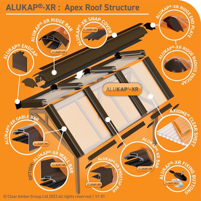 Alukap-XR Ridge Bar with 45mm Rafter Gasket Brown - 6000mm | Roofing ...