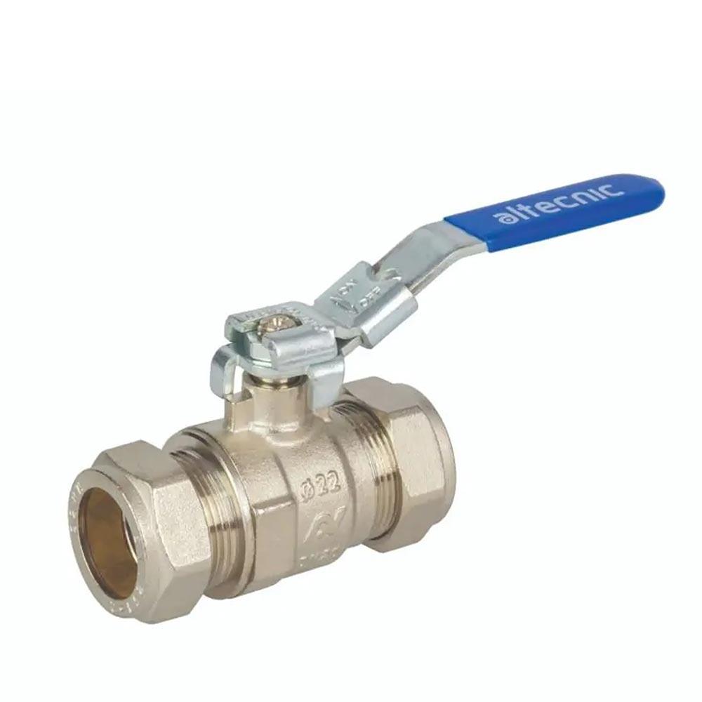 Altecnic Chrome Plated Intaball Valve with Lockable Blue Lever Handle ...
