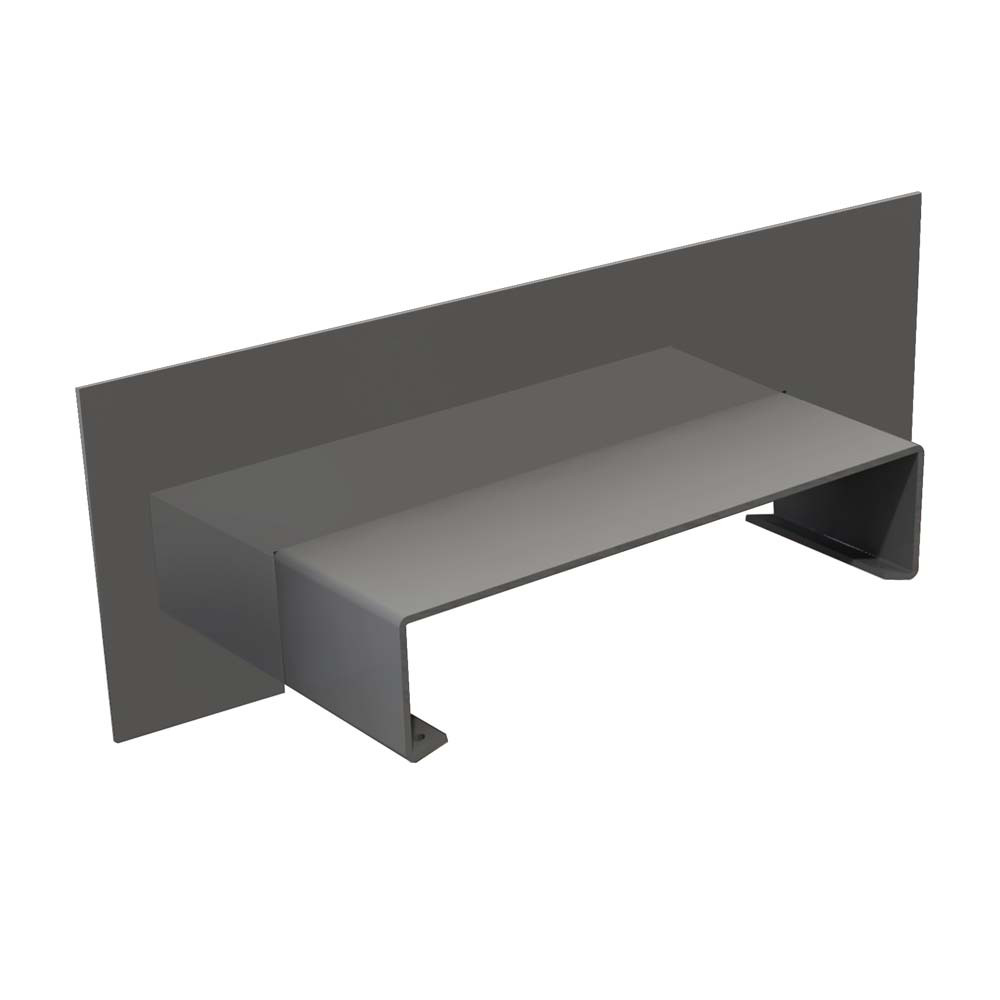 Aluminium Coping Skyline Stopend Upstand 302mm - Silver Metallic Gloss ...