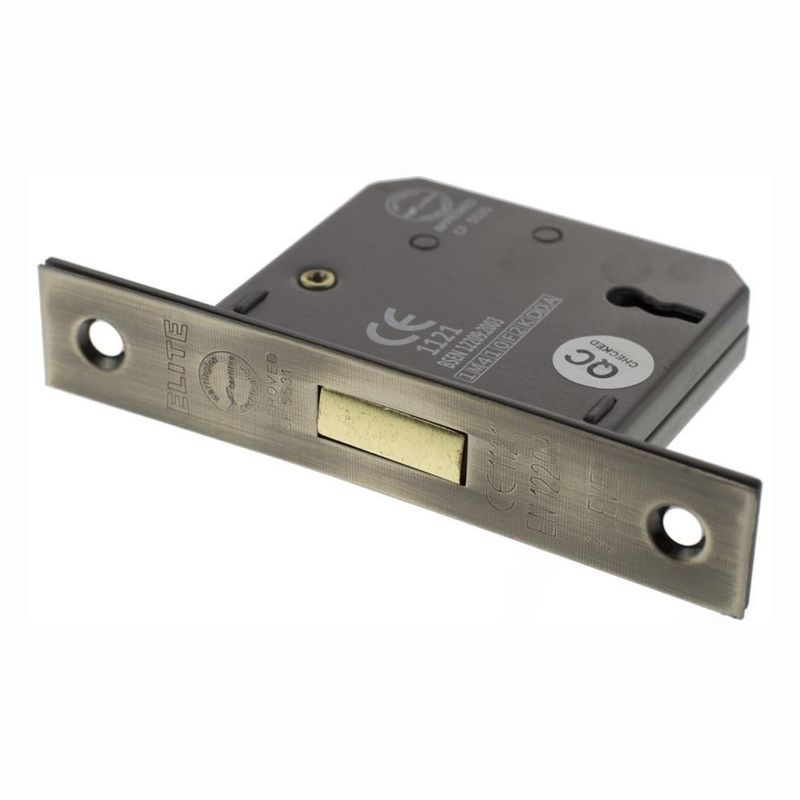 Atlantic 3 Lever Key Deadlock (CE) 3 Inches - Antique Brass | Door ...