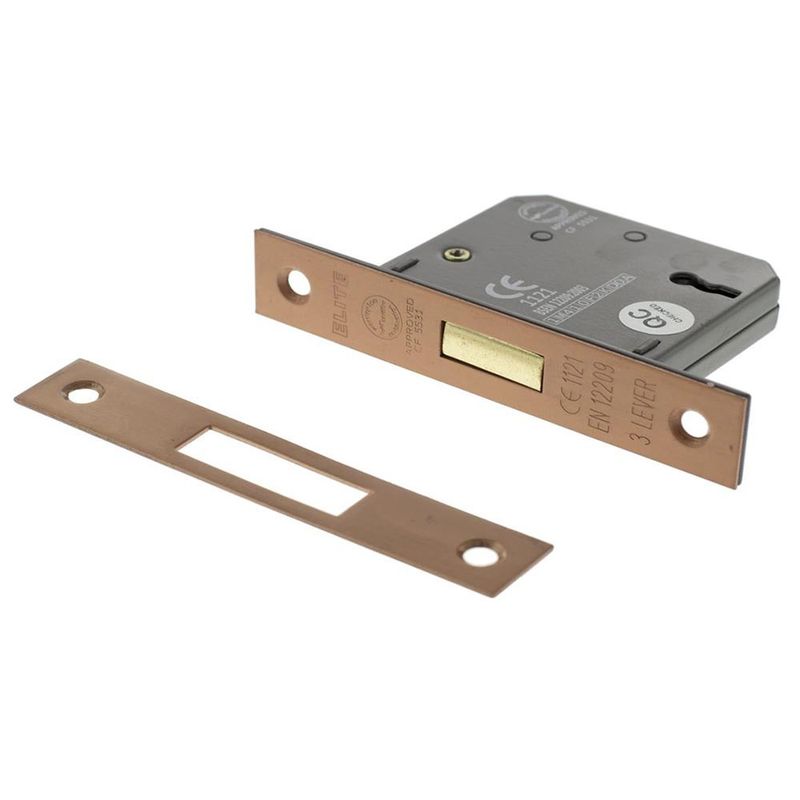 Atlantic 3 Lever Key Deadlock (CE) 3 Inches - Satin Chrome | Door ...