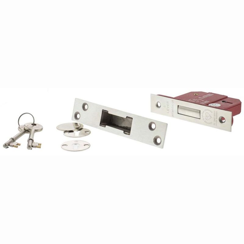 Atlantic 3 Inch 5 Lever Key Deadlock(BS) - Satin Chrome | Door Superstore®