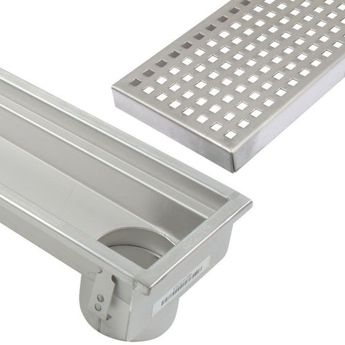Blucher Commercial Linear Channel Drain for Concrete Floor End Outlet ...