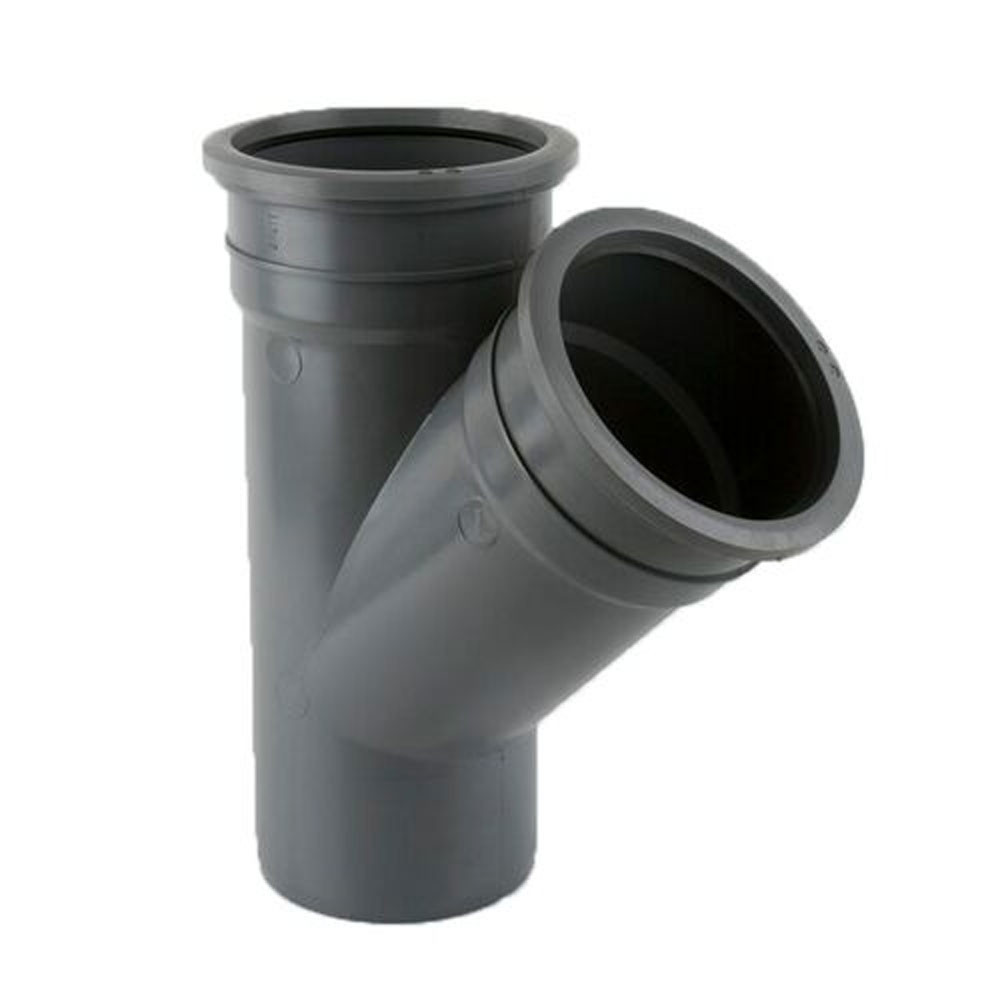 Brett Martin Plastic Double Socket Push Fit Soil Pipe Branch 135 Degree ...