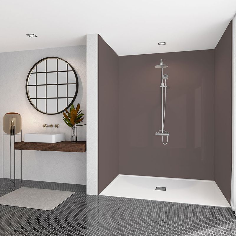 Brilliance Coffee Gloss Acrylic Shower Panel | Plumbing Superstore®