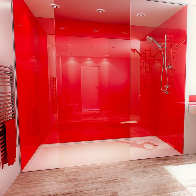 Brilliance Crimson Gloss Acrylic Shower Panel | Plumbing Superstore®