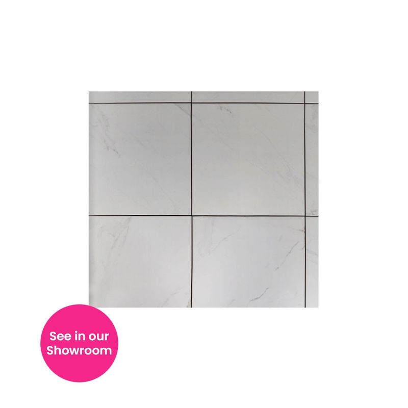 Capri Gloss White Marble Effect Ceramic Wall & Floor Tile - 450mm x ...