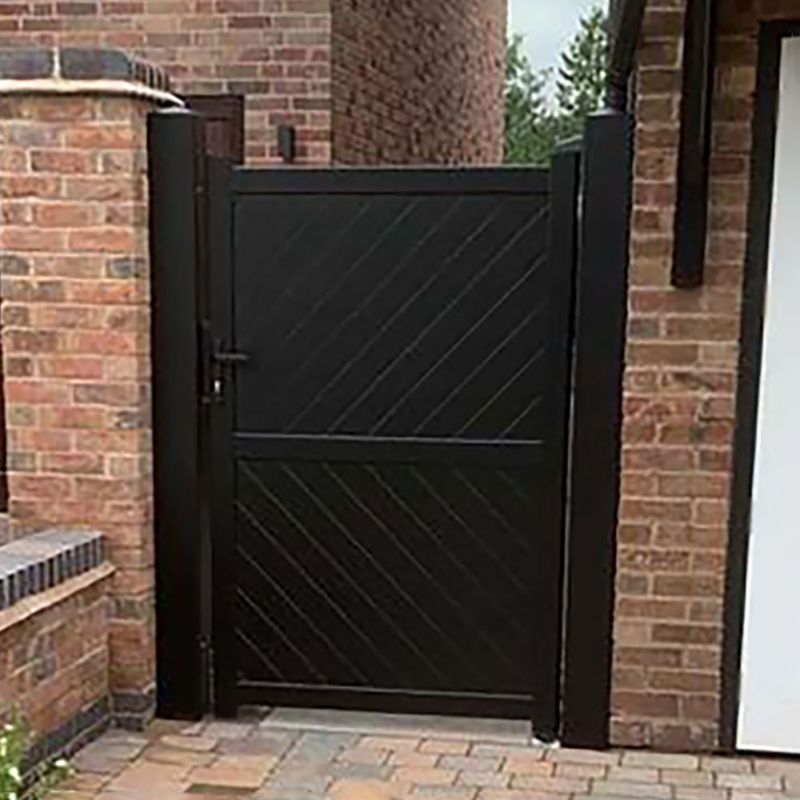 Door Superstore Carisbrooke Fully Finished Black Aluminium Pedestrian ...
