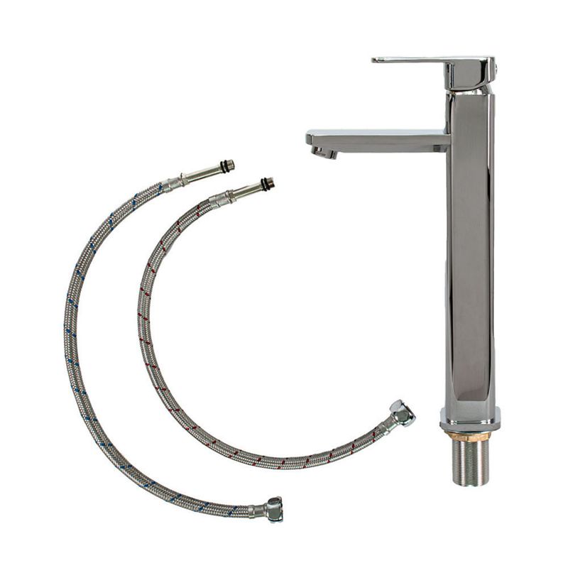 Chrome Tall Square Counter Mounted Tap for Bathrooms - 310mm | Plumbing ...