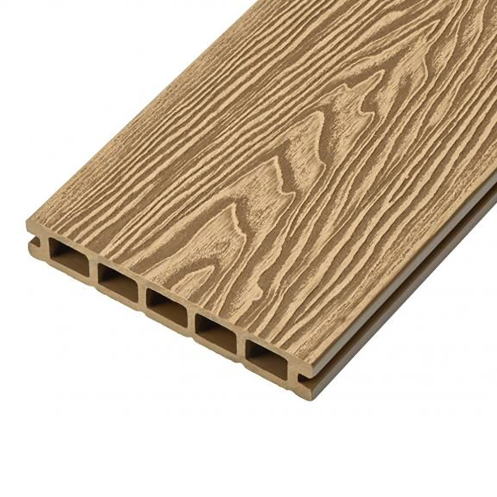 Cladco Woodgrain Hollow Composite Decking Board 4m - Teak | Roofing ...