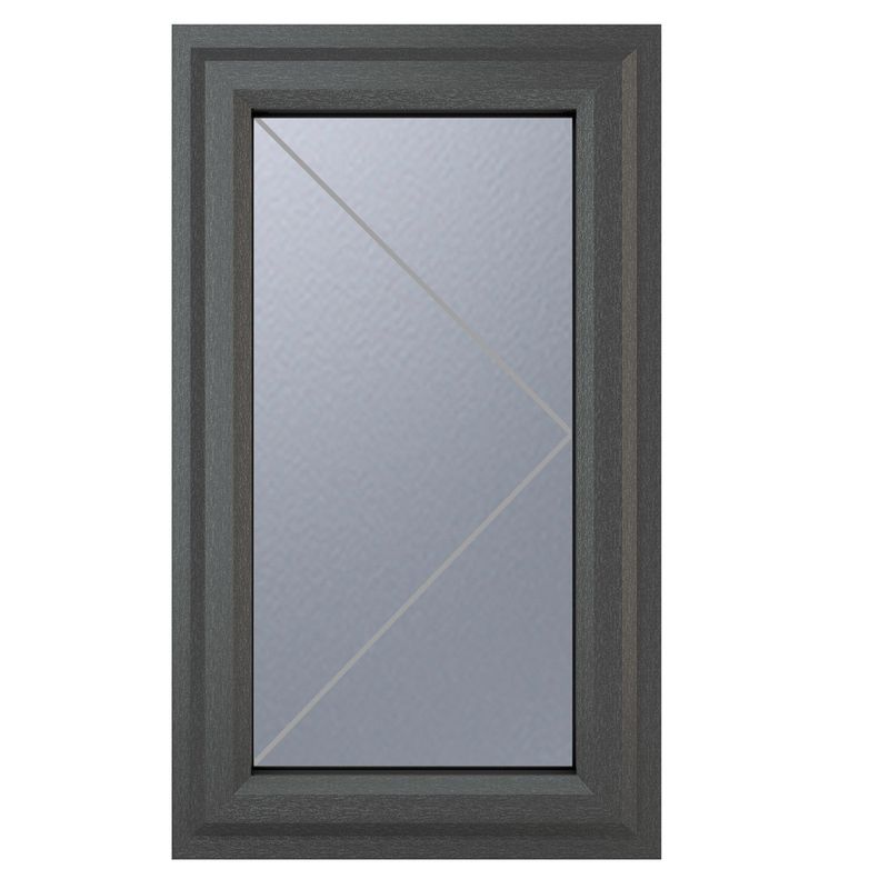 Crystal Right Hand Side Hung Grey uPVC Casement Obscure Glazed Window ...