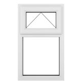 Crystal Top Hung Opening Over Fixed Light White uPVC Casement Clear ...