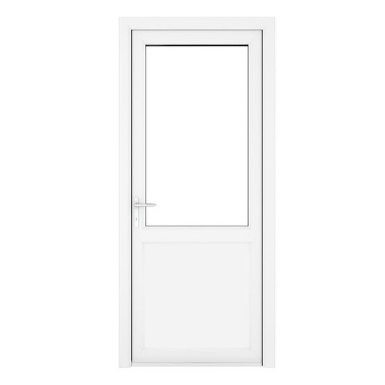 Crystal uPVC White Clear Glazed 2 Panel Right Hand Open Single Door ... Crystal uPVC White Clear Glazed 2 Panel Right Hand Open Single Door ...