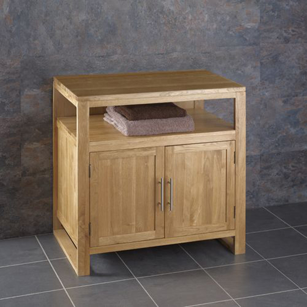 Cube Natural Oak 750mm Open Shelf Free Standing Storage Cabinet ...
