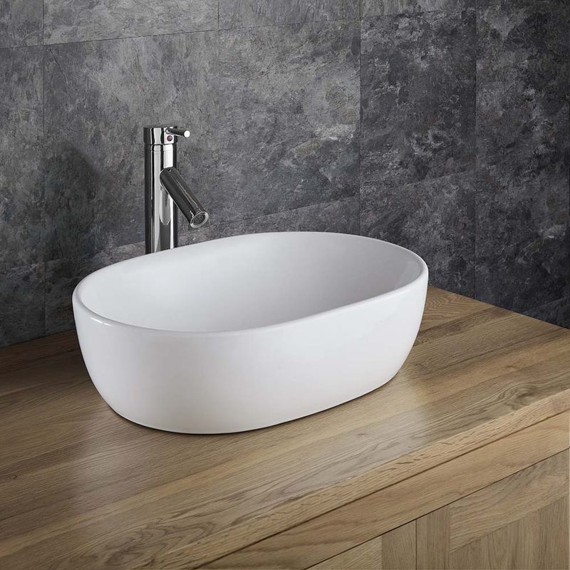 DISCON - Extra Large Oak Vanity Cabinet & Double Oblong Basin ...