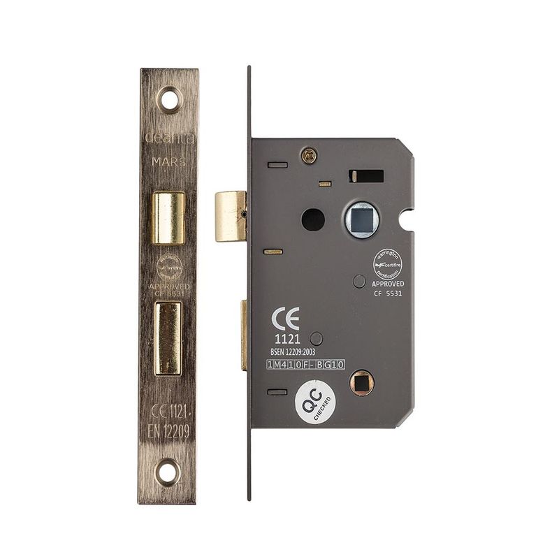 Deanta 3 Lever 2.5 Inch Bathroom Lock - Square | Door Superstore®