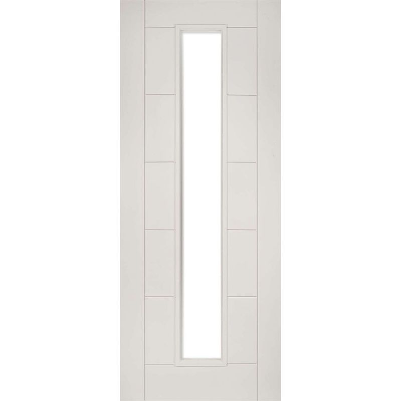 Deanta Seville White Primed 1 Light Glass Internal Door 1981mm X deanta-seville-white-primed-1-light-glass-internal-door-1981mm-x
