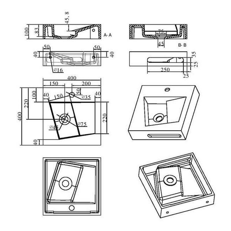 Dune White Stone Resin Modern Square Basin | Plumbing Superstore®