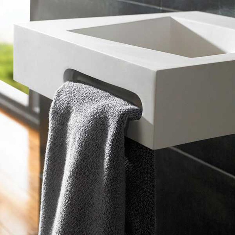 Dune White Stone Resin Modern Square Basin | Plumbing Superstore®
