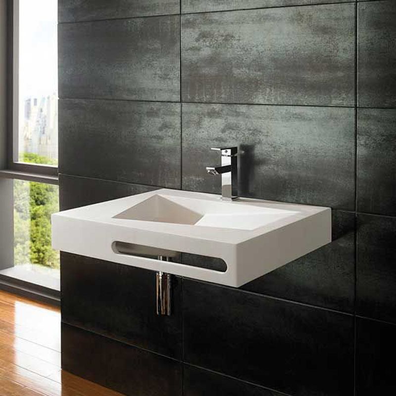 Dune Rectangular White Stone Resin Basin | Plumbing Superstore®