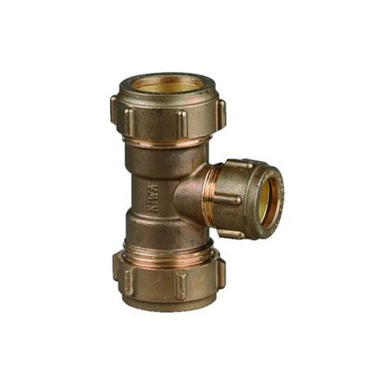 DZR Reducing One End and Branch Tee 22 x 15 x 15mm | Plumbing Superstore®