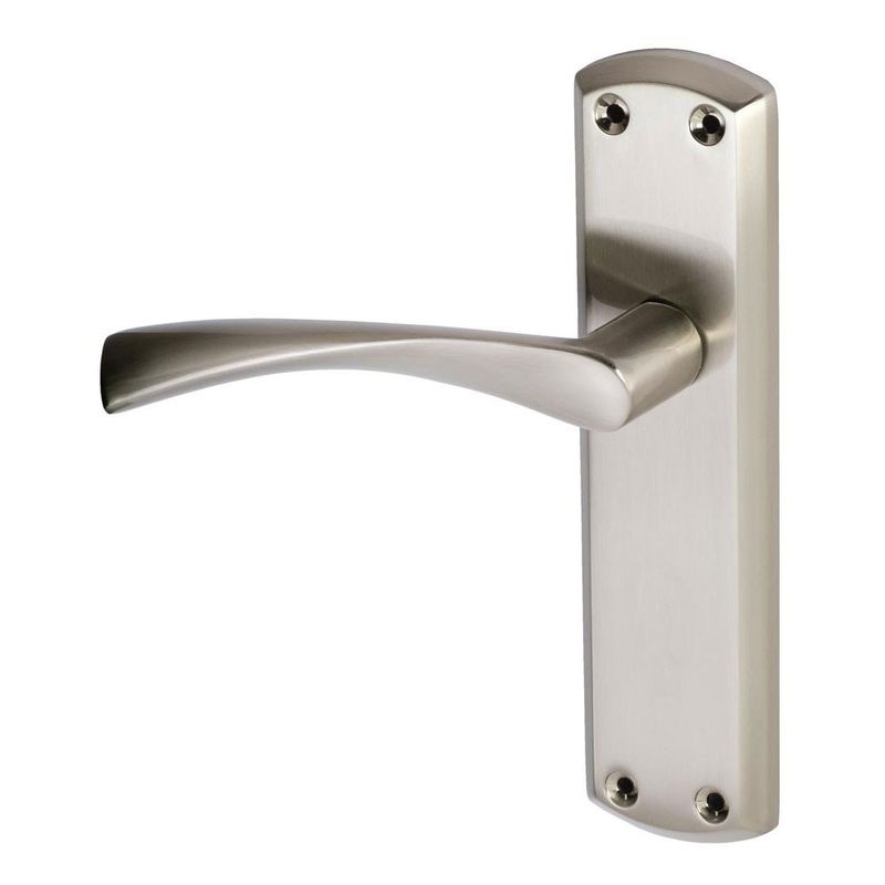 Eclipse Monza Lever Latch Handle On Backplate Satin Nickel | Door ...