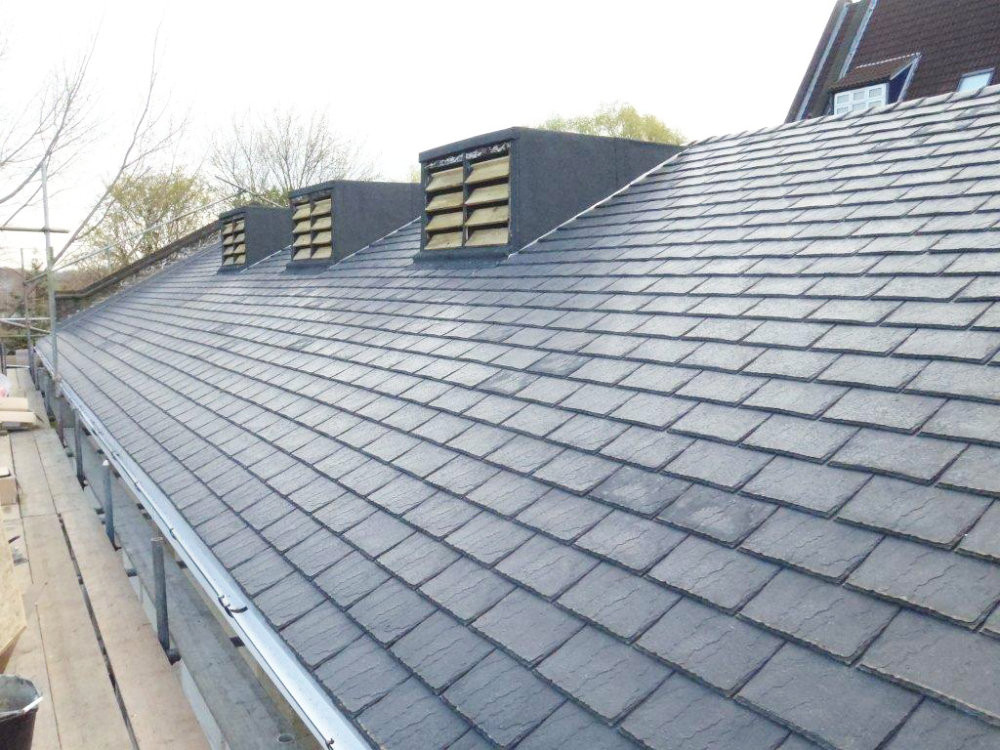 Eco Slate Recycled Plastic Slate Roof Tile Grey - Pack of 16 ...