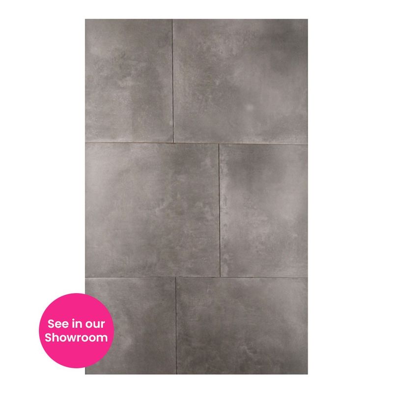 Energy Grey Concrete Effect Matt Porcelain Wall & Floor Tile - 600mm x ...