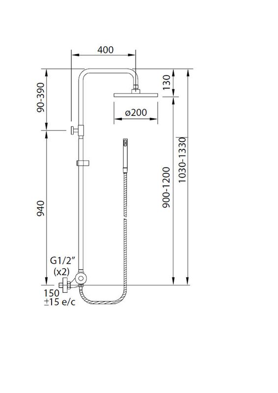Essential Clever Urban Round External Thermostatic Shower | Plumbing ...