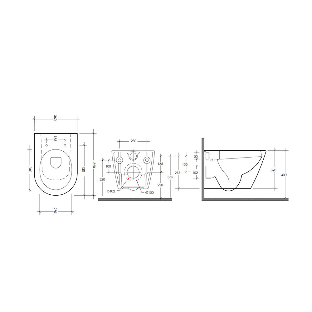 DISCON-Essential Ivy Wall Hung Rimless Pan & Soft Close Seat | Plumbing ...