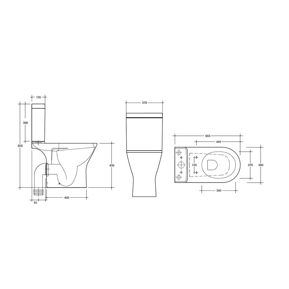 DISCON-Essential Ivy White Comfort Close Coupled Pan & Cistern with ...