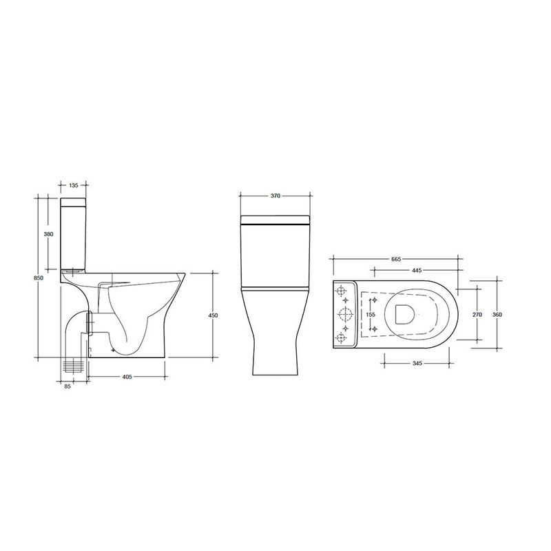 DISCON-Essential Ivy White Comfort Close Coupled Pan & Cistern with ...