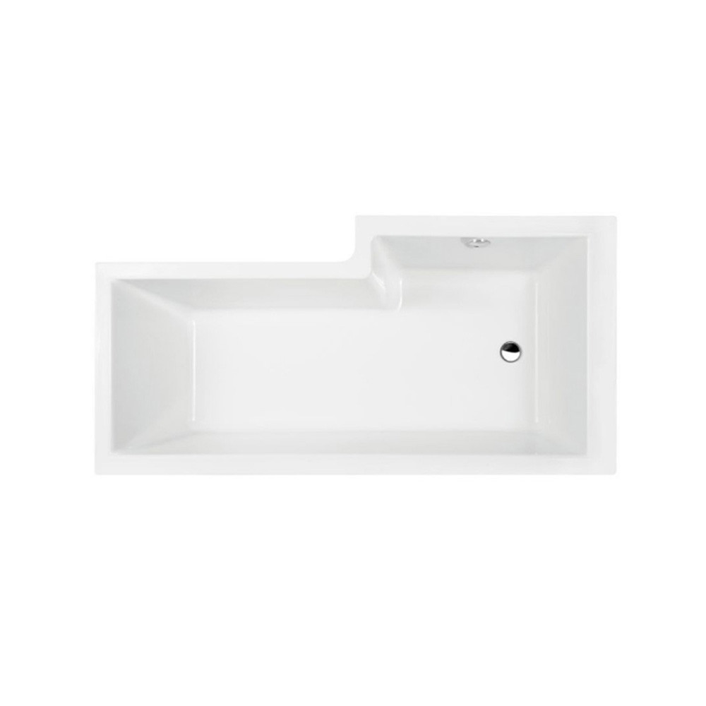 Essential Kensington 1700mm x 850mm L Shape Left Handed Shower Bath ...