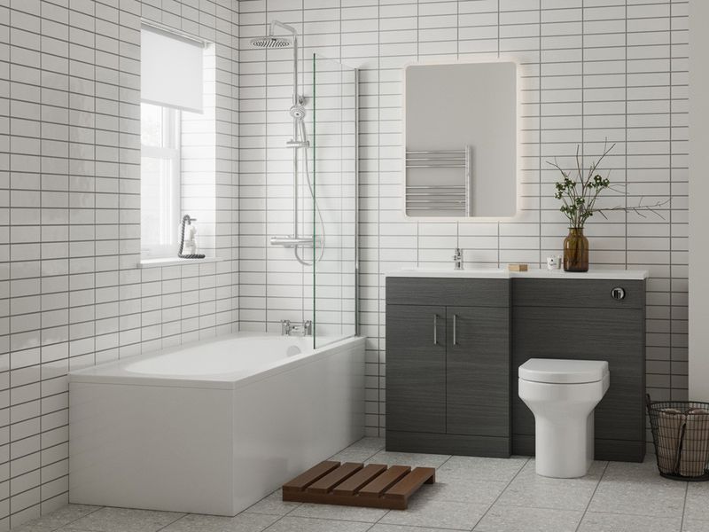 DISCON-Essential Montana Urban Grey L-Shape Left Hand Vanity Unit ...