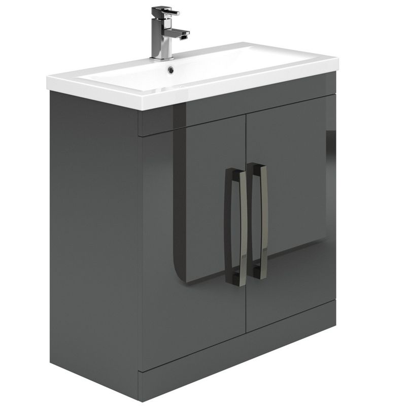 Essential Nevada Grey 2 Door Floor Standing Washbasin Unit | Plumbing ...