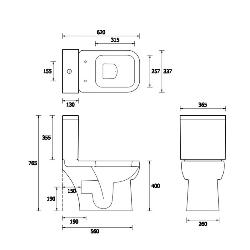Essential Orchid White Close Coupled Pan & Cistern & Seat Pack ...