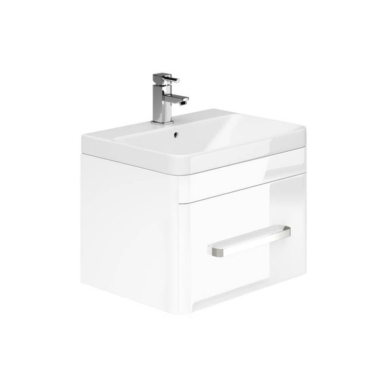DISCON-Essential Vermont 500mm White 1 Drawer Wall Hung Vanity Unit ...