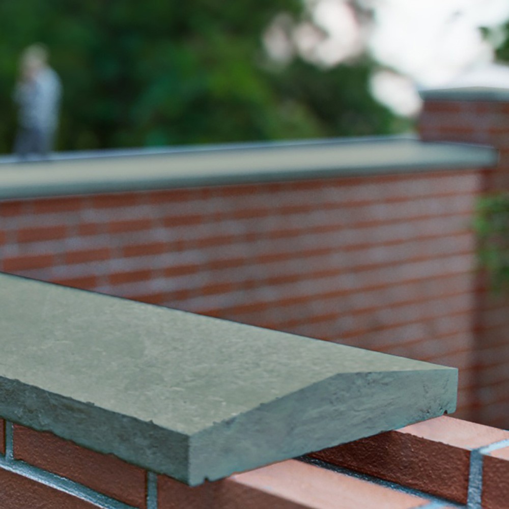 Eurodec Slimline 30-55mm Twice Weathered Concrete Coping Stone 600mm x ...