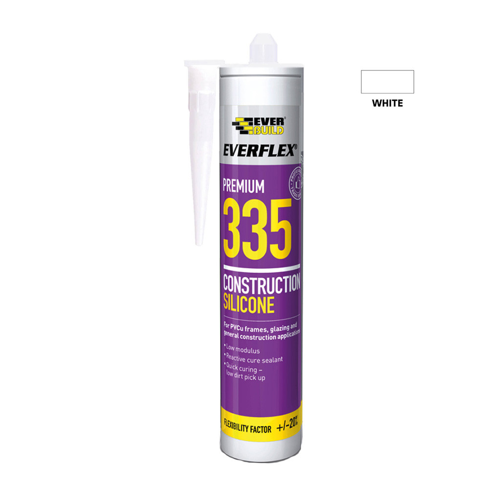 Everbuild Everflex 335 Premium Construction Silicone Sealant 295ml ...