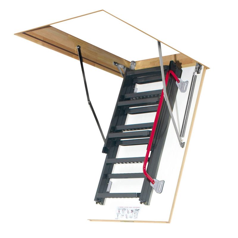 Fakro LMK Komfort 3 Section Metal Loft Ladder 2.8m Length - 55cm x ...