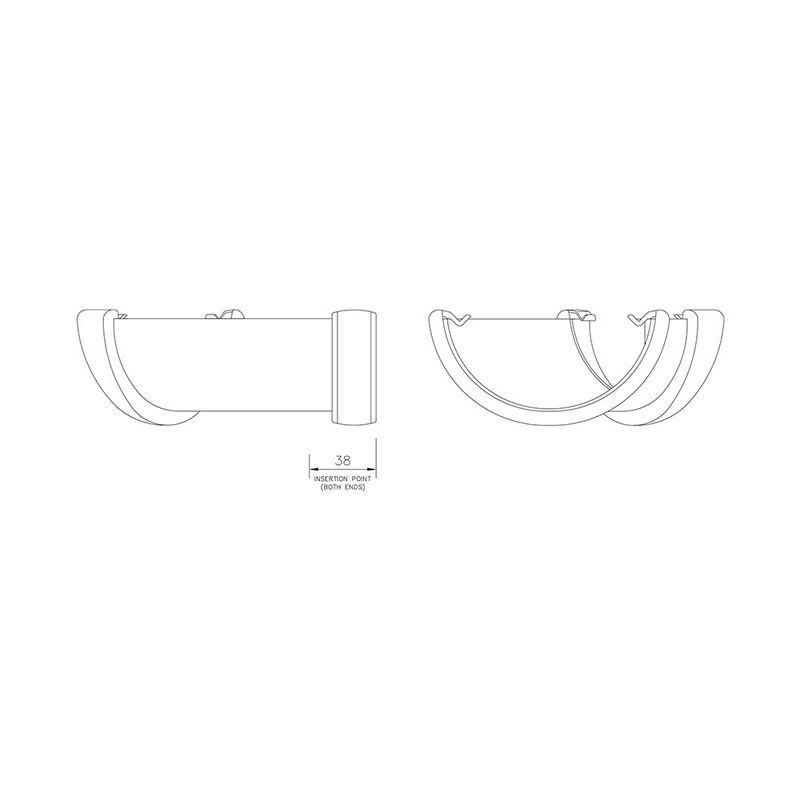 FloPlast Plastic Guttering 112mm Half Round 135 Degree Gutter Angle ...