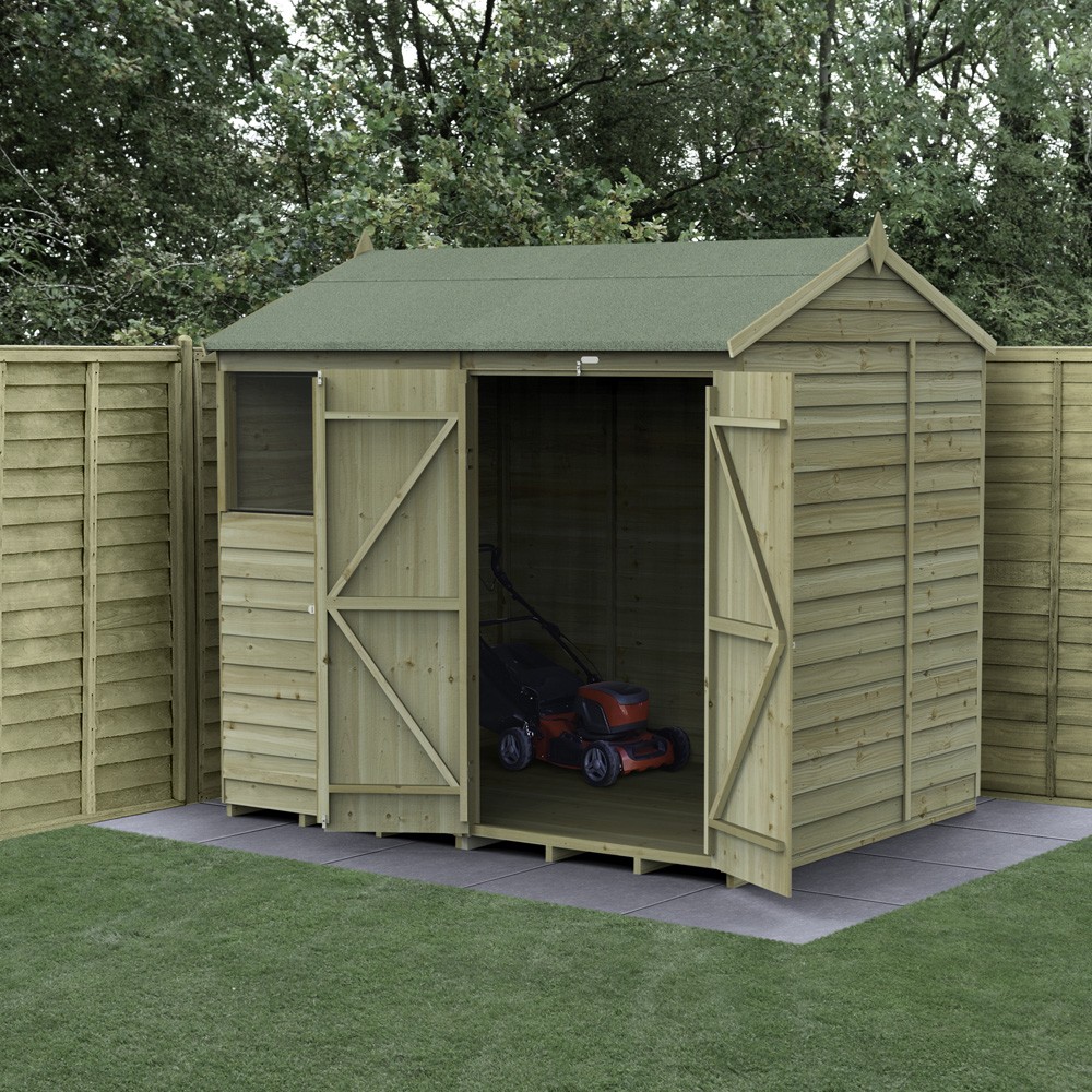 Forest Garden 4LIFE 2 Windows Reverse Apex Shed with Double Door ...